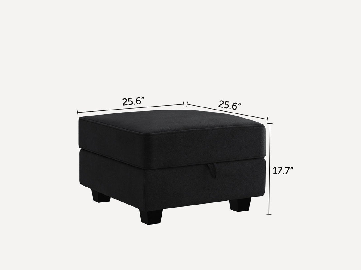HONBAY Classic 1 Piece Velvet Modular Sofa Storage Ottoman - Honbaymall