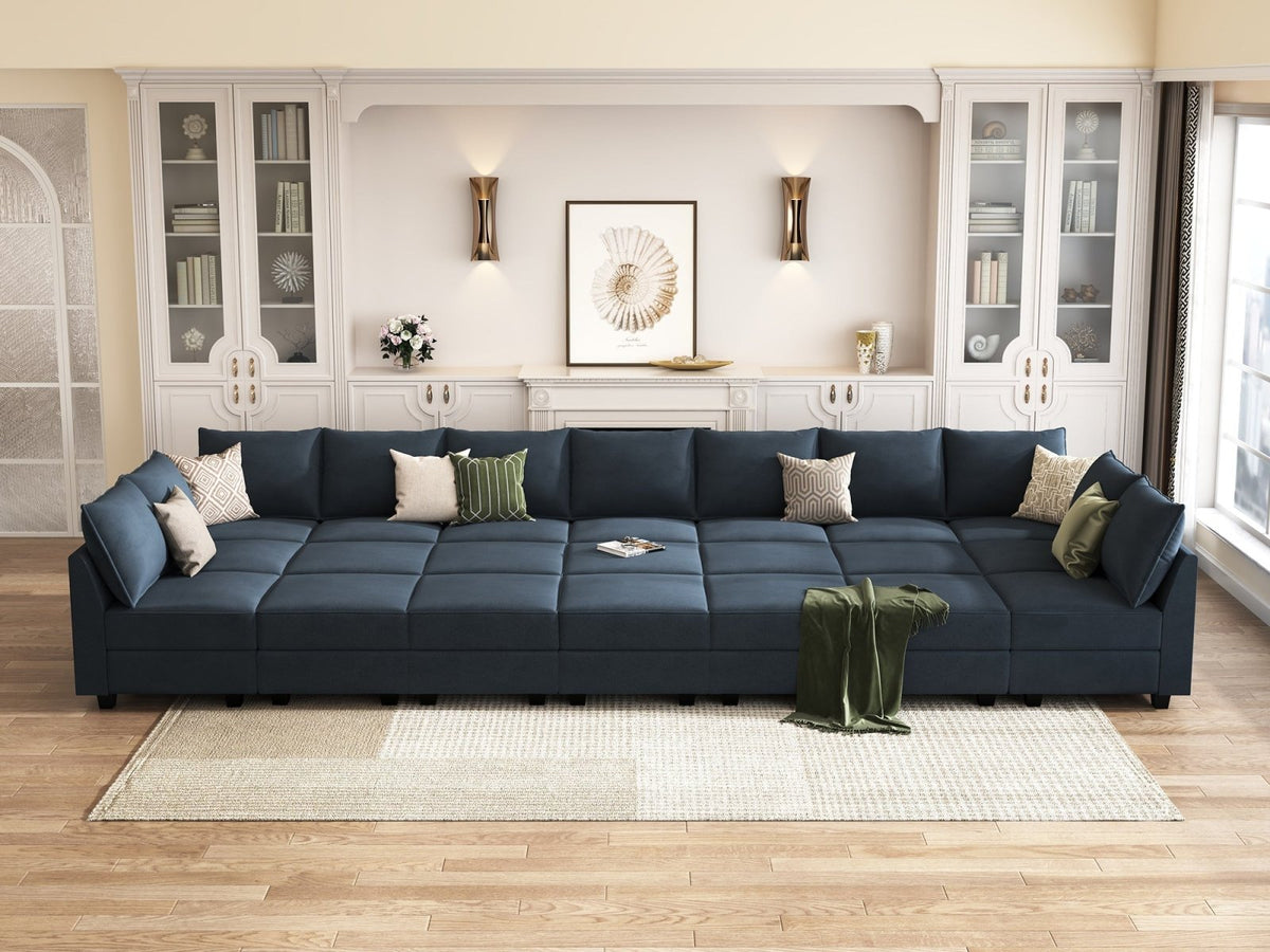 HONBAY Classic 21-Piece Velvet Modular Sleeper Sectional Sofa With ...
