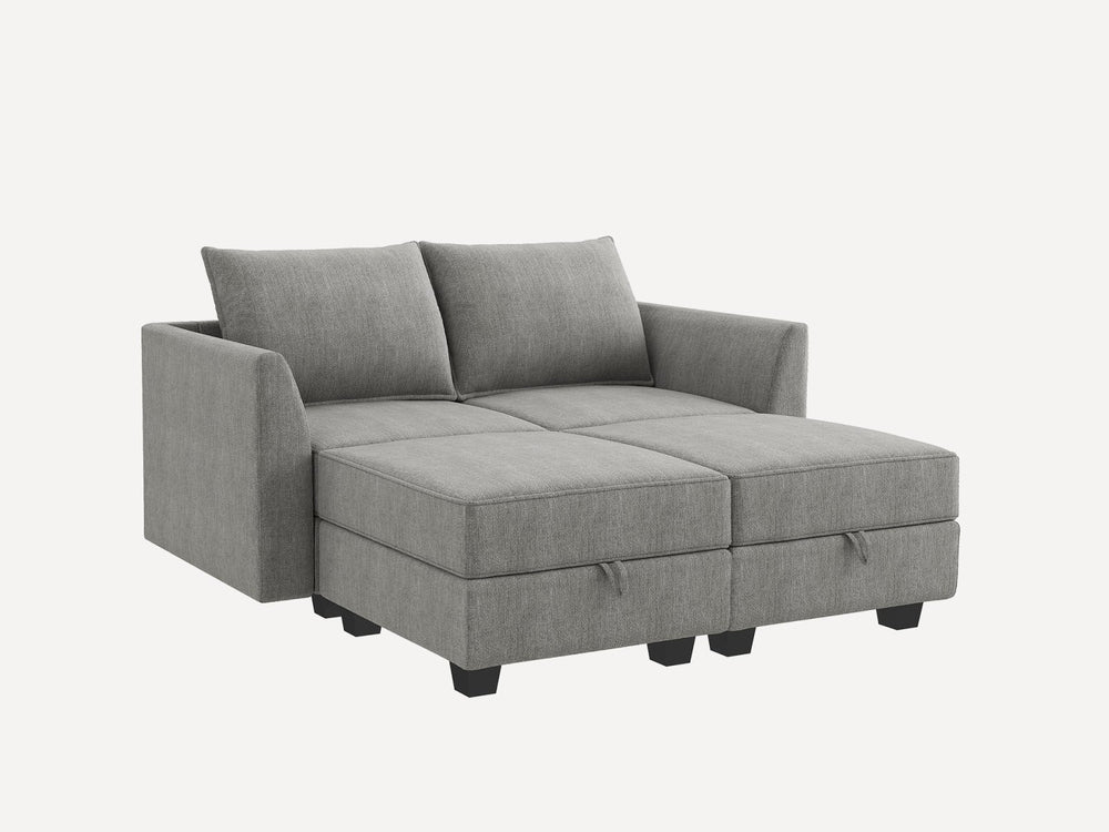 Convertible Loveseat Modular Sofa Sleeper Bed with Storage Chaises