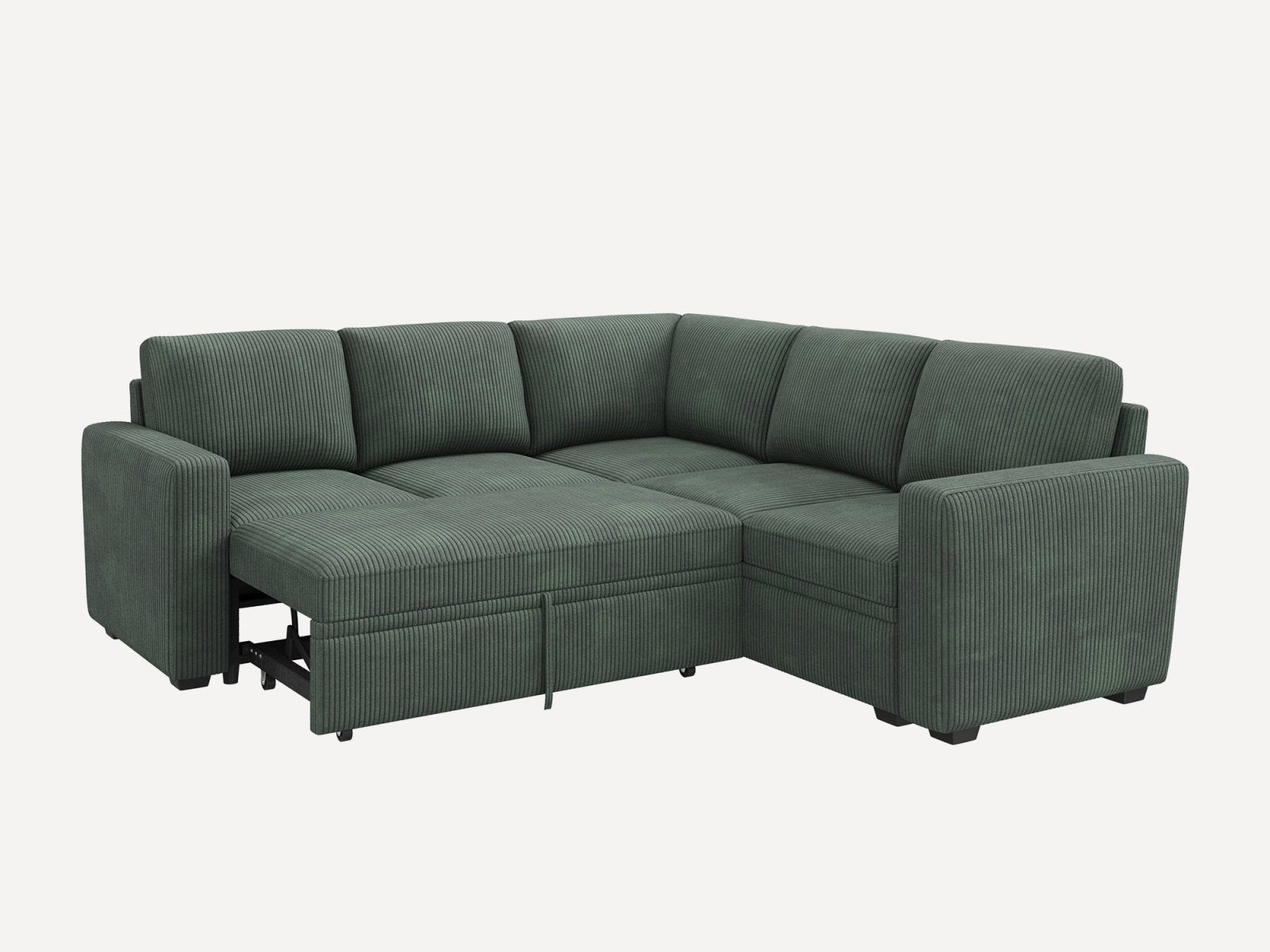 HONBAY Host 5-Piece Corduroy Modular Sleeper Sectional Sofa With ...